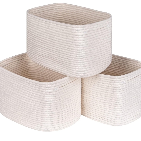 Storage & Organization | Set Of 3 Off White Rectangular 13x9x8 Inch ...